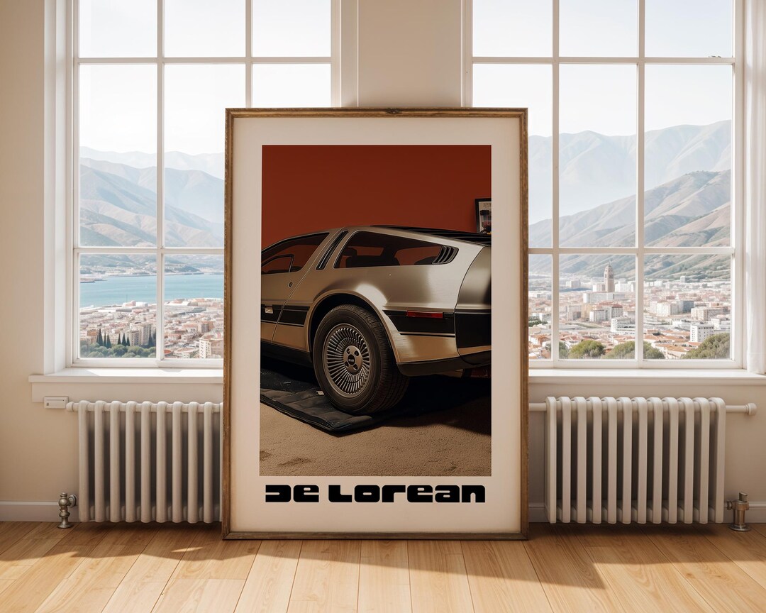 Classic Delorean DMC-12 Poster, Retro Car Wall Art, Digital Print for ...