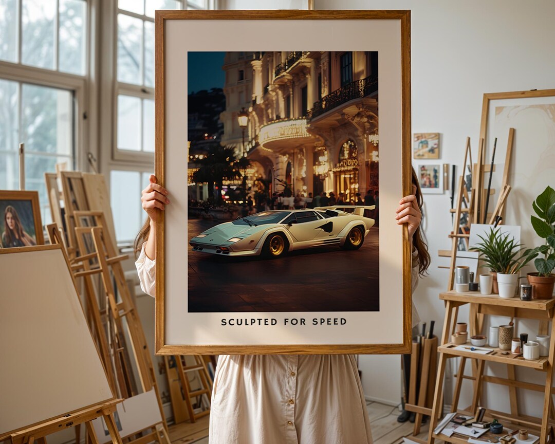 Countach LP5000 Digital Car Print, Classic Lambo Poster, Exotic Sports ...