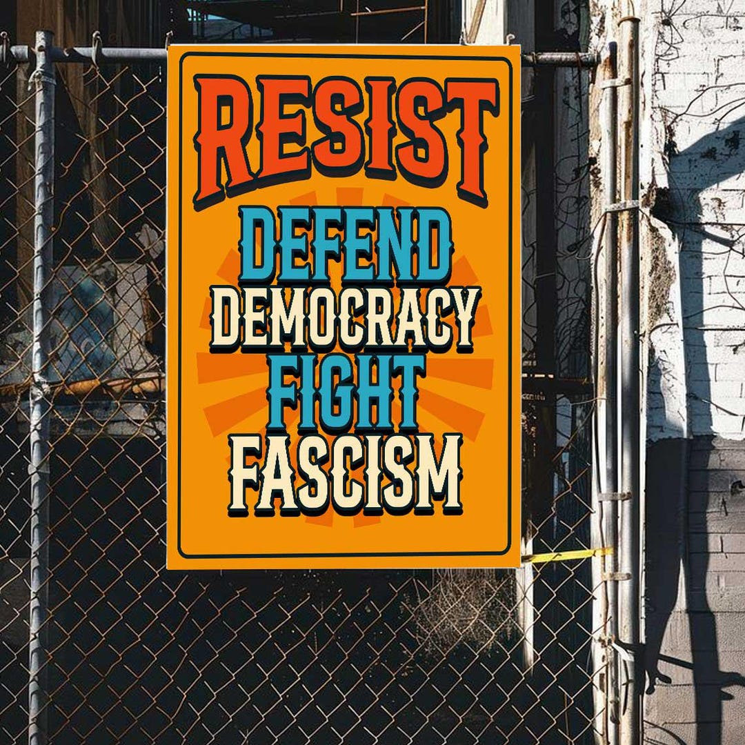 Anti-fascism Protest Sign: Political Activist Rally Poster (digital ...