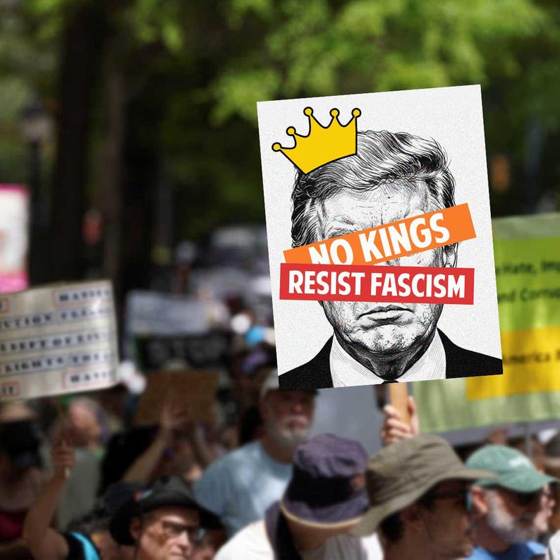 No Kings Protest Sign, Political Rally Poster (digital Download) - Etsy