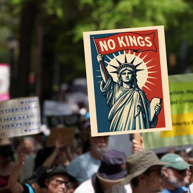 No Kings Protest Posters, Anti-tyranny Wall Art (digital Download) - Etsy