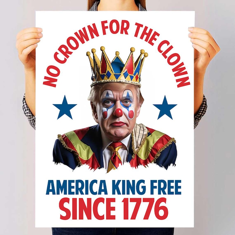 Print Your Own Printable No Kings Anti-trump Protest Art,no Crown for ...