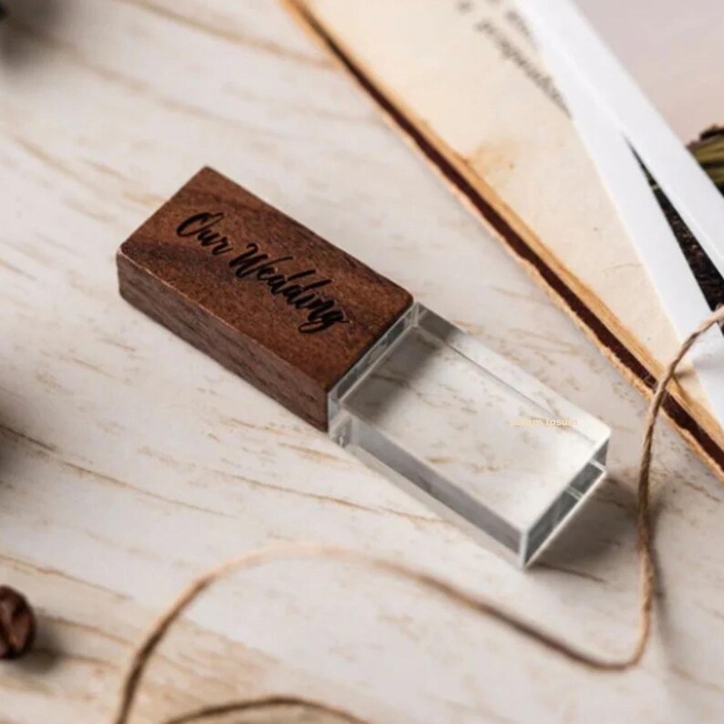 Personalized Acrylic USB With Wooden Cover and Engraved Box, Unique ...
