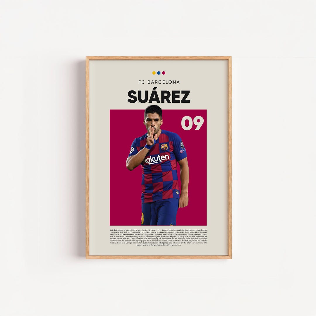 Luis Suárez Poster, Barcelona Poster, Soccer Wall Art, Minimalist ...