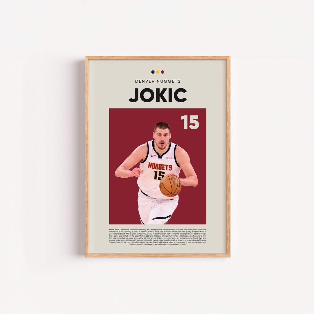 Nikola Jokic Minimalist Poster: Denver Nuggets, Basketball Fan Gift ...