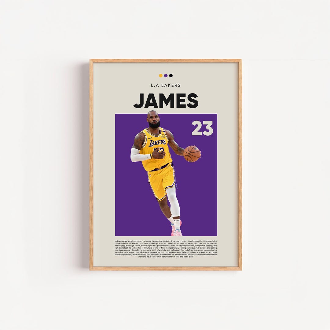 Lebron James Poster, LA Lakers Poster, Basketball Wall Art, Minimalist ...