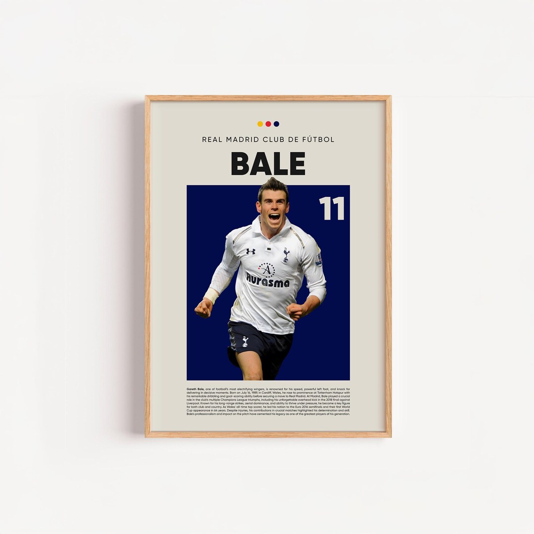 Gareth Bale Poster, Real Madrid Poster, Soccer Wall Art, Minimalist ...