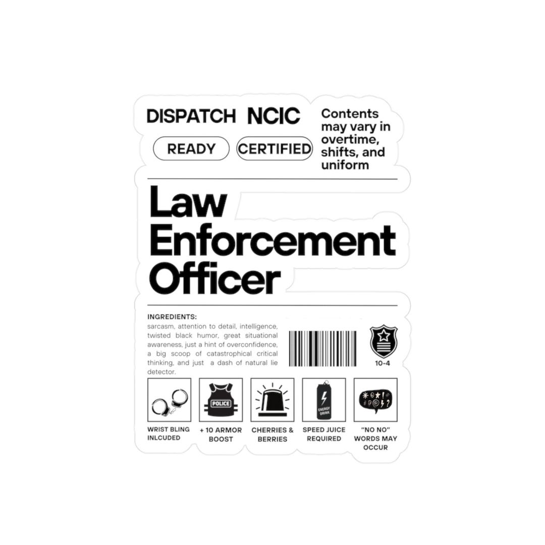 Funny Police Kiss-cut Vinyl Decals - Law Enforcement Sticker for Humor ...