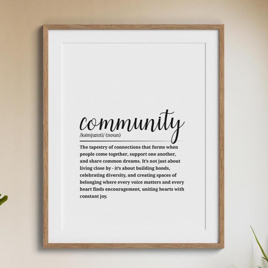 Community Definition • Togetherness Wall Art • Black and White Digital ...