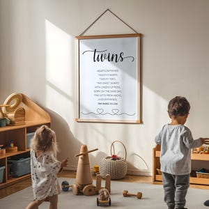 Twins Wall Art • Two Babies Nursery Wall Decor • Baby Room Digital ...