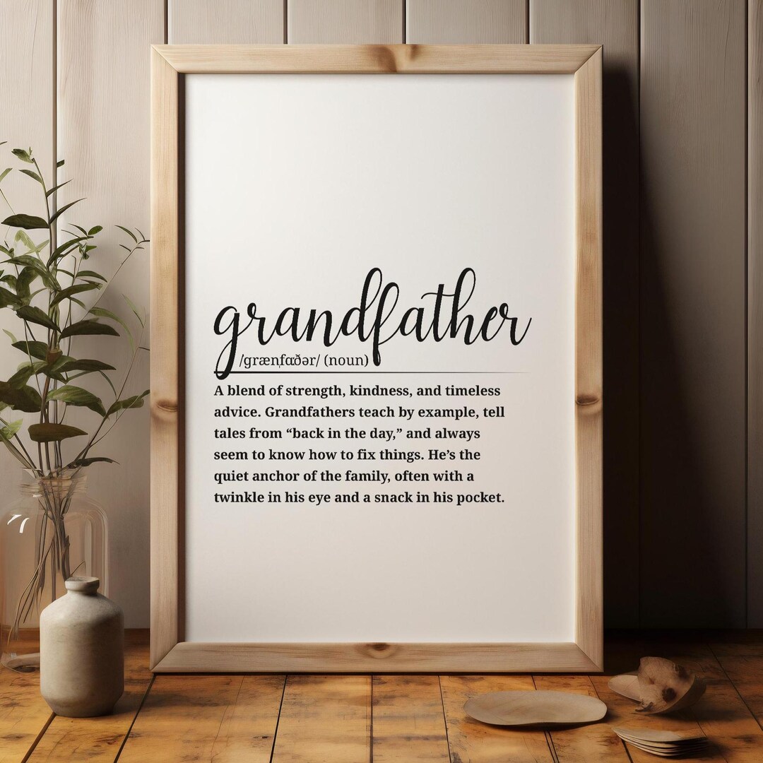 Grandfather Definition Art Print: Grandpa Gift (digital Download) - Etsy