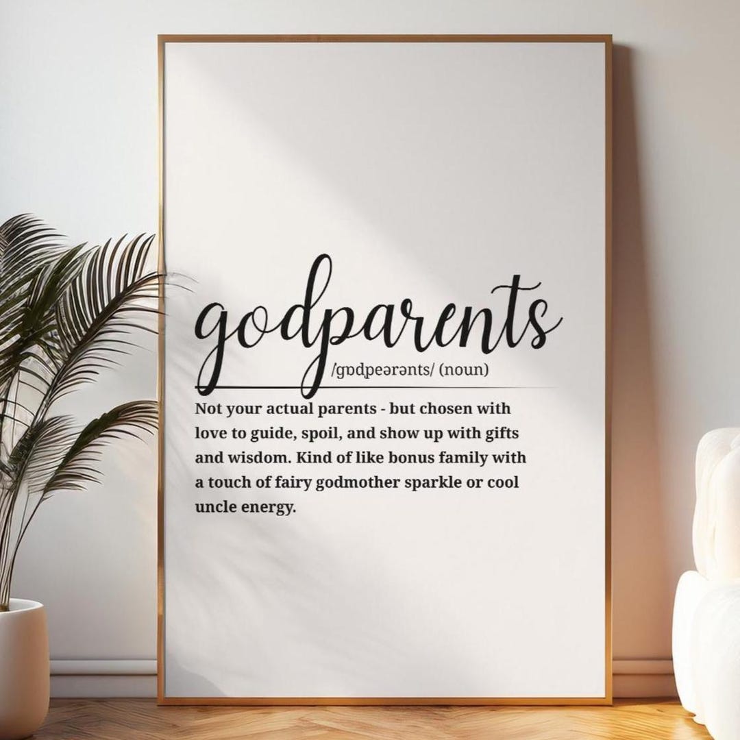 Godparents Definition Wall Art • Fun Printable Poster • Digital ...