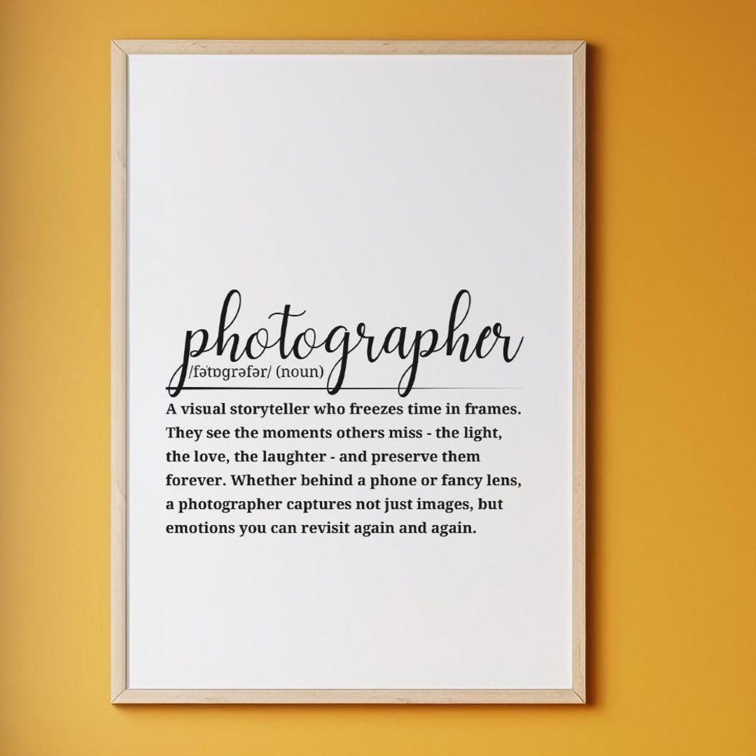 Photographer Definition Print: Photography Studio Decor (digital ...