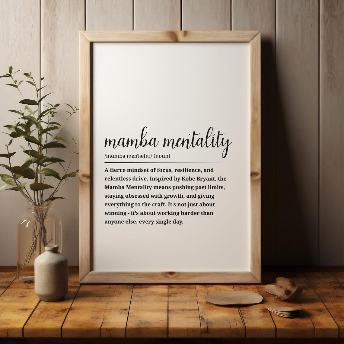 Mamba Mentality Print • Kobe-inspired Wall Art • Black and White ...