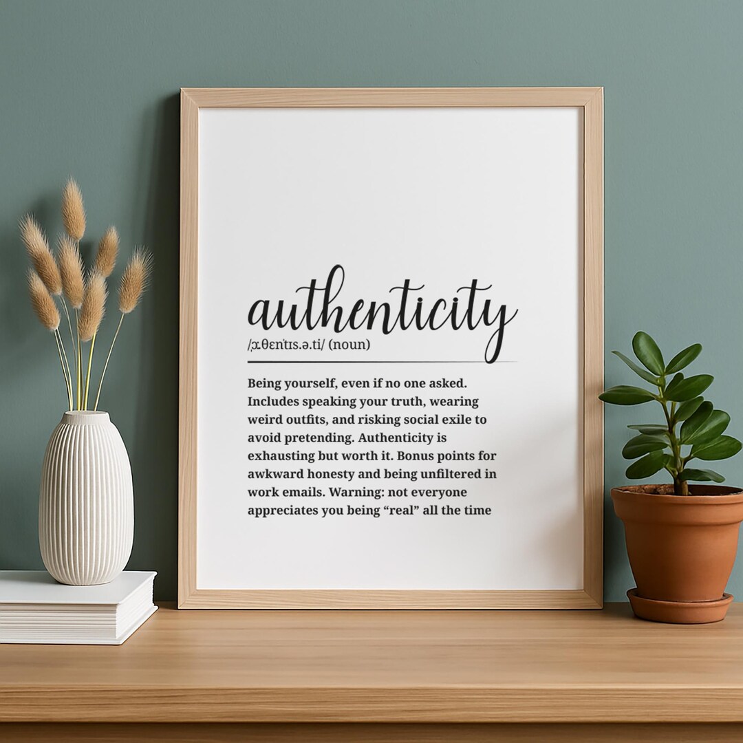 Authenticity Definition Poster • Printable Digital Wall Art • Modern ...