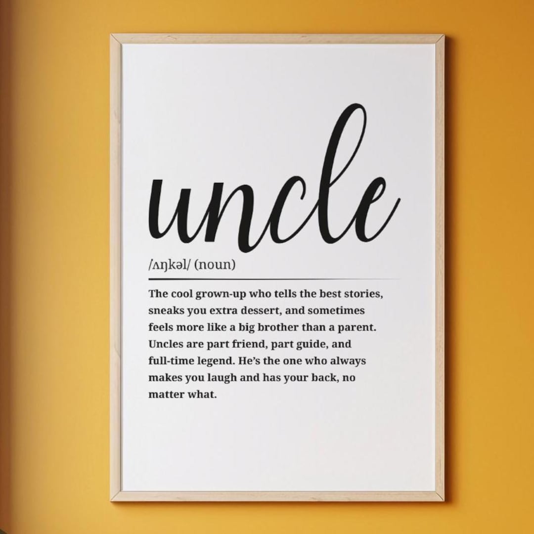 Uncle Definition Art Print: Funny Home Office Decor (digital Download ...