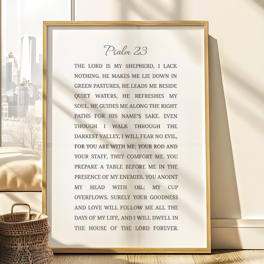 Psalm 23 Wall Art • Bible Verse Wall Decor • Christian Digital Print ...