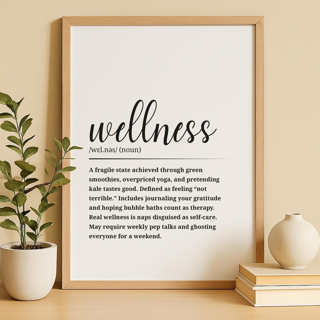 Wellness Definition Poster • Printable Self Care Wall Art • Digital ...