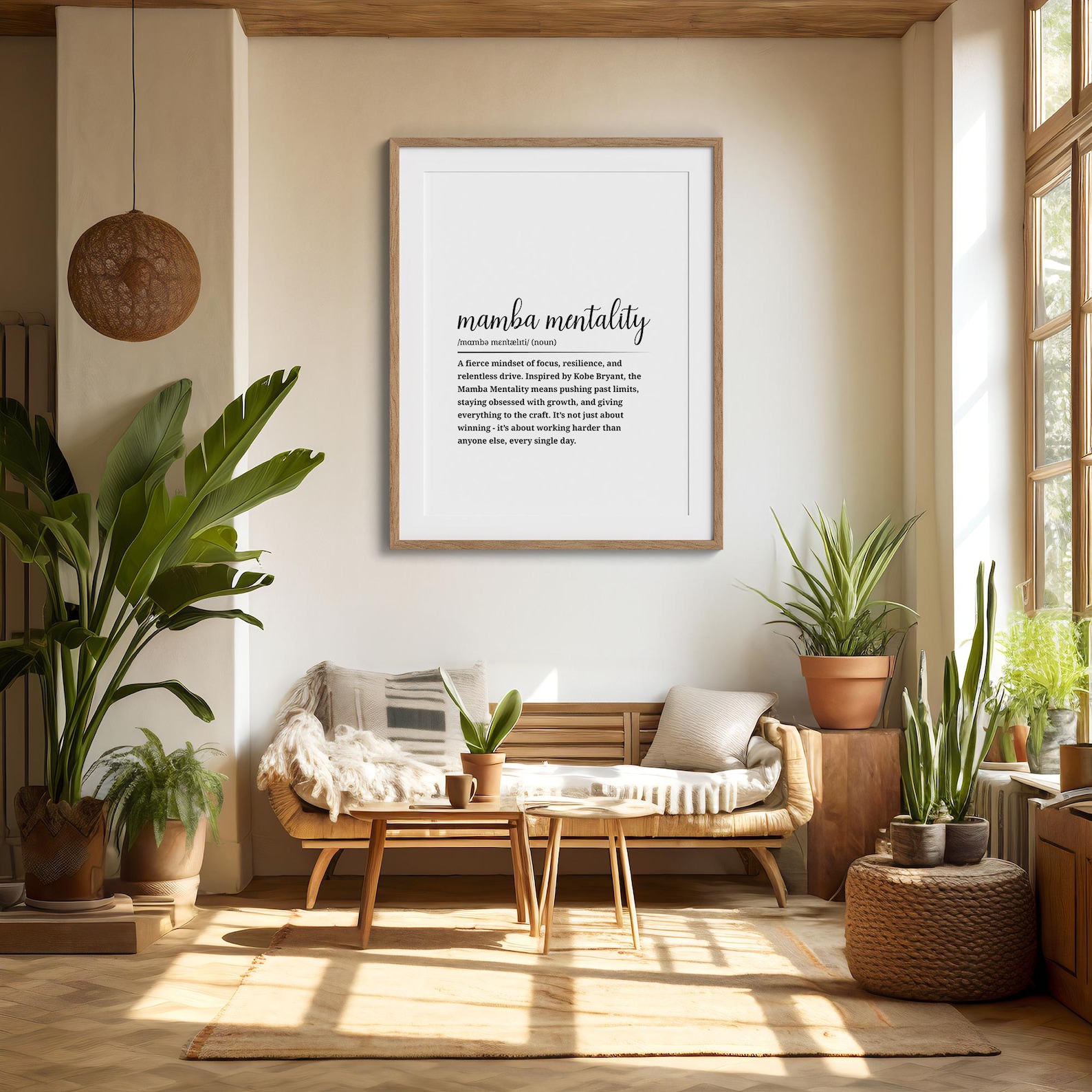 Mamba Mentality Print • Kobe-inspired Wall Art • Black and White ...