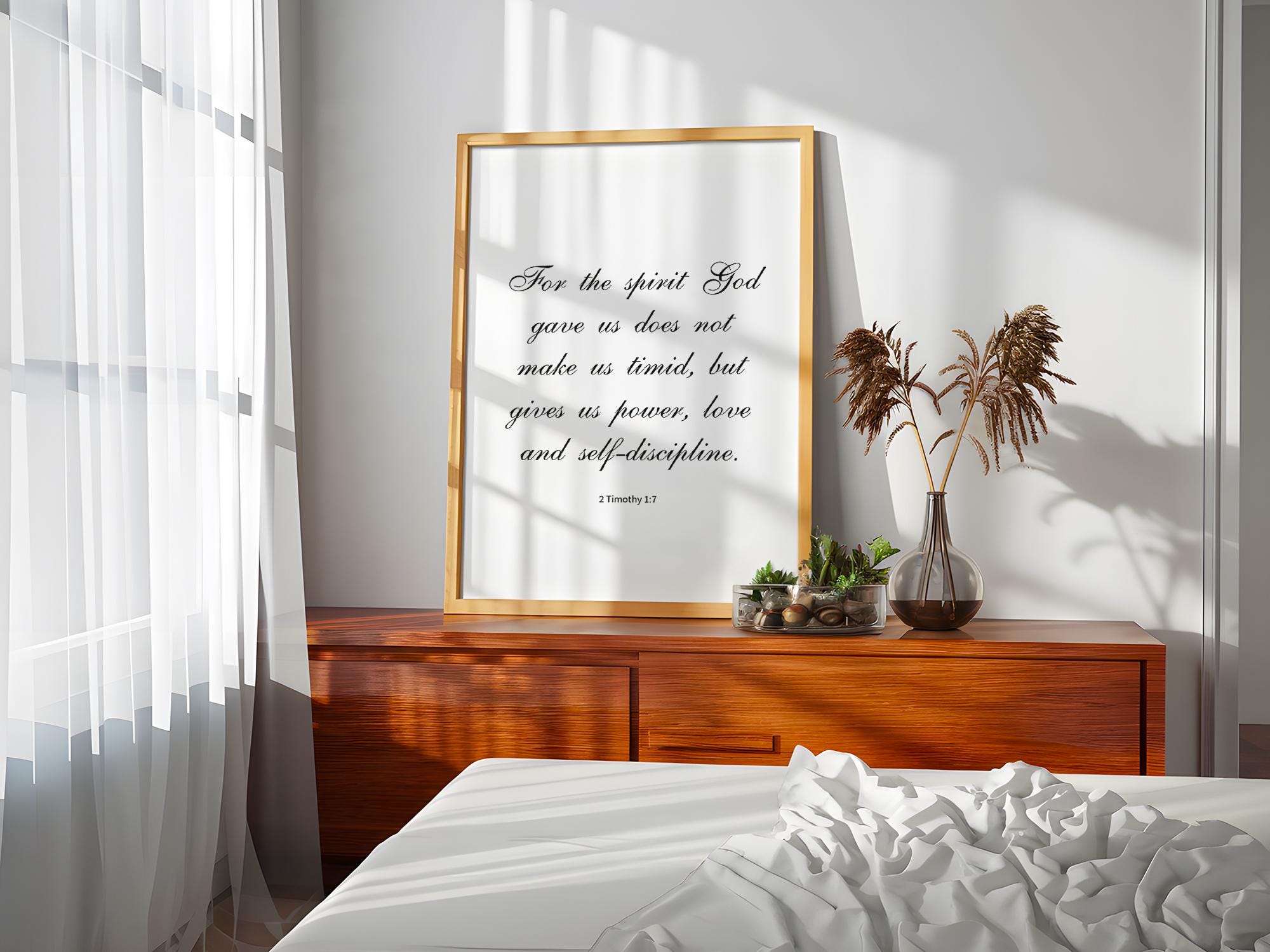 2 Timothy 1:7 Print • Christian Scripture Wall Art • Bible Verse Poster ...