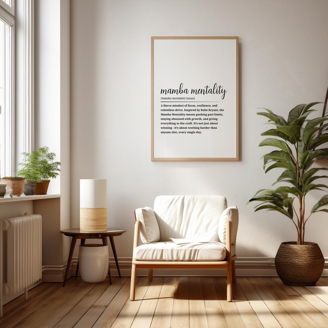 Mamba Mentality Print • Kobe-inspired Wall Art • Black and White ...