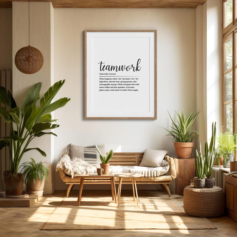 Teamwork Definition Poster • Printable Wall Art • Fun Digital Download ...