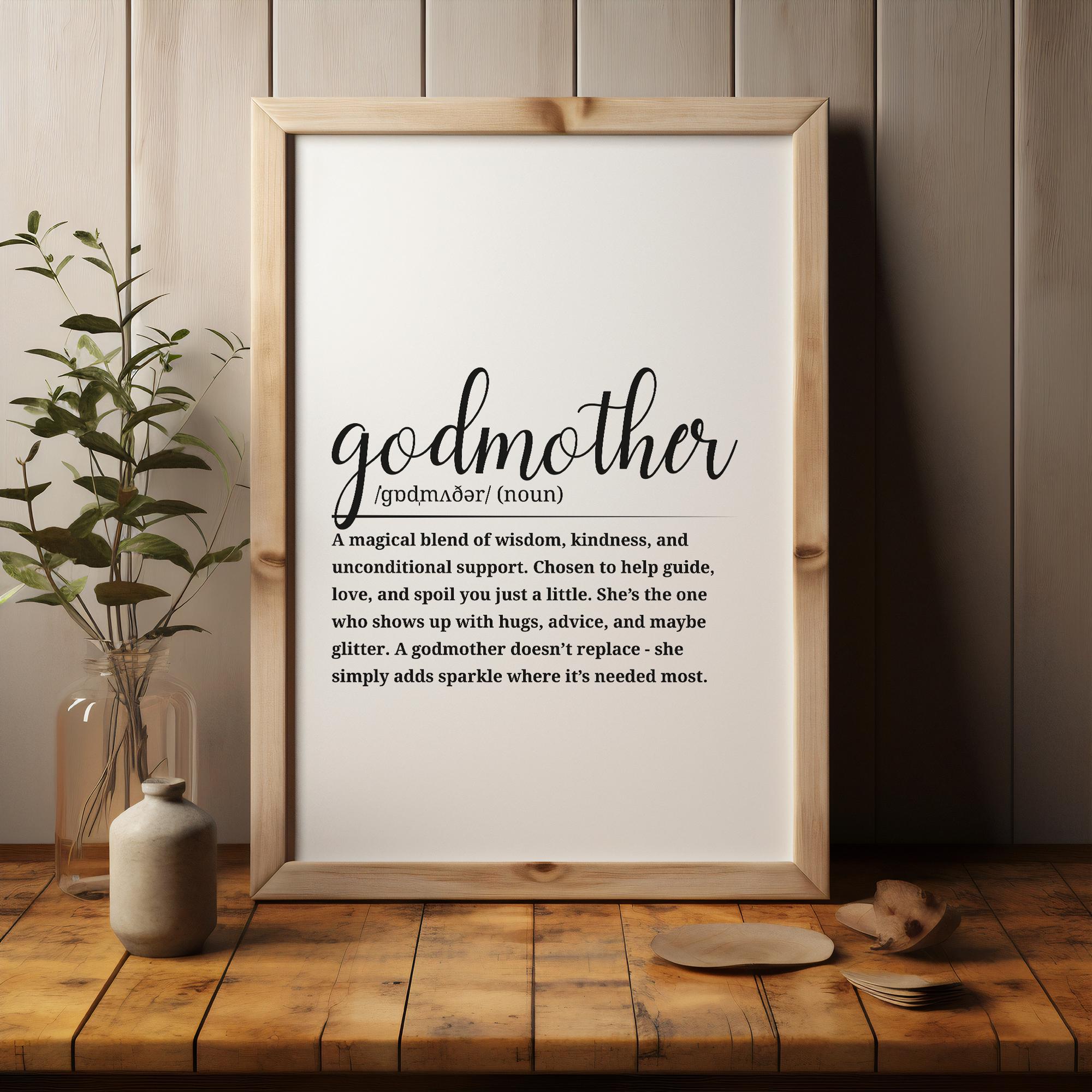 Godmother Definition Art Print: Elegant Fairy Godparent Gift (digital ...
