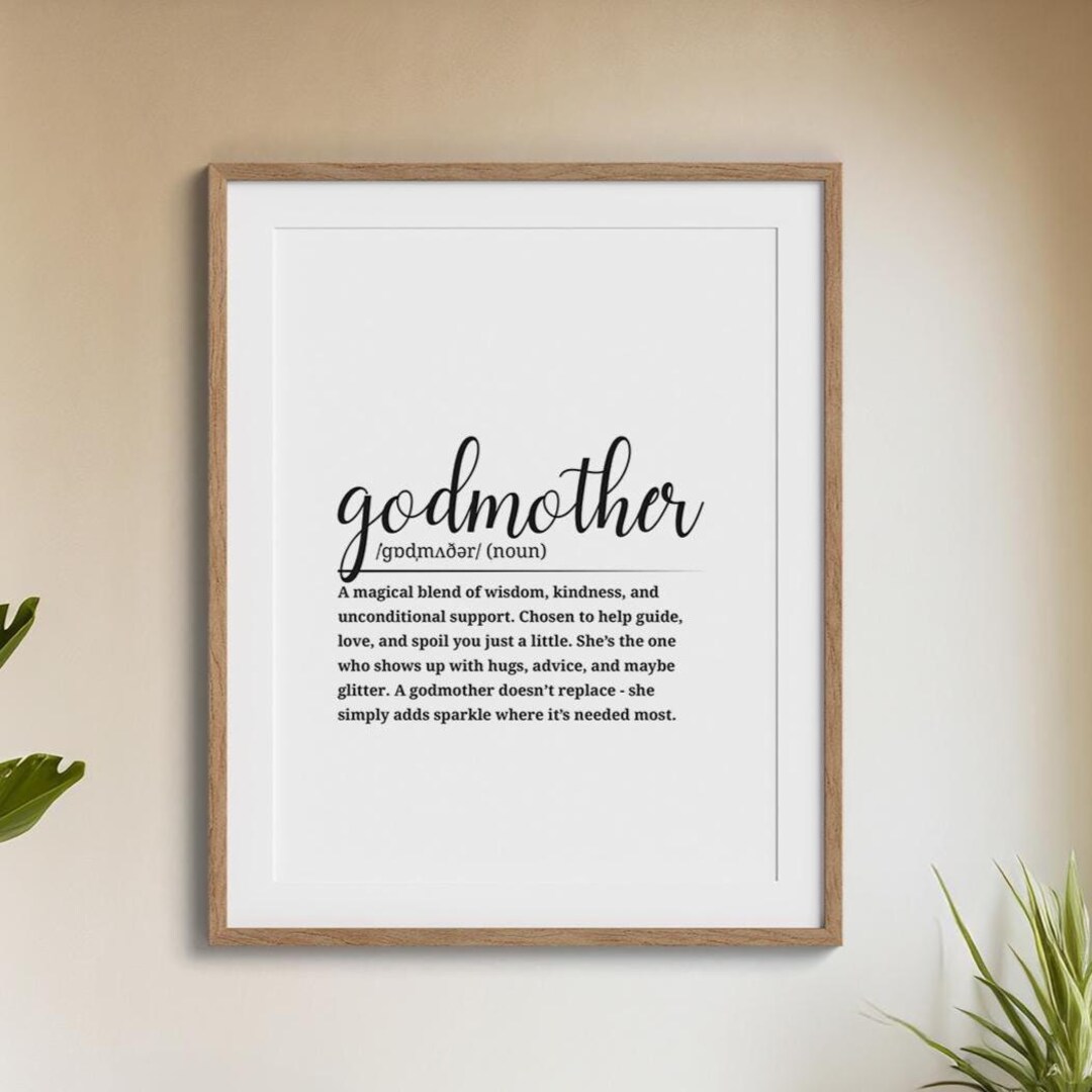 Godmother Definition Art Print: Elegant Fairy Godparent Gift (digital ...