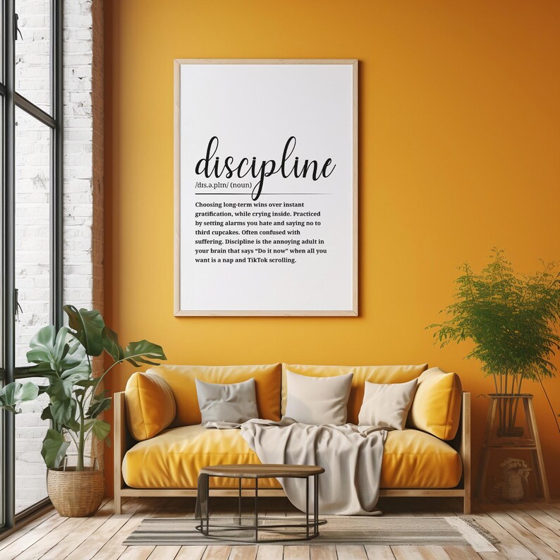 Discipline Definition Poster • Printable Digital Wall Art ...