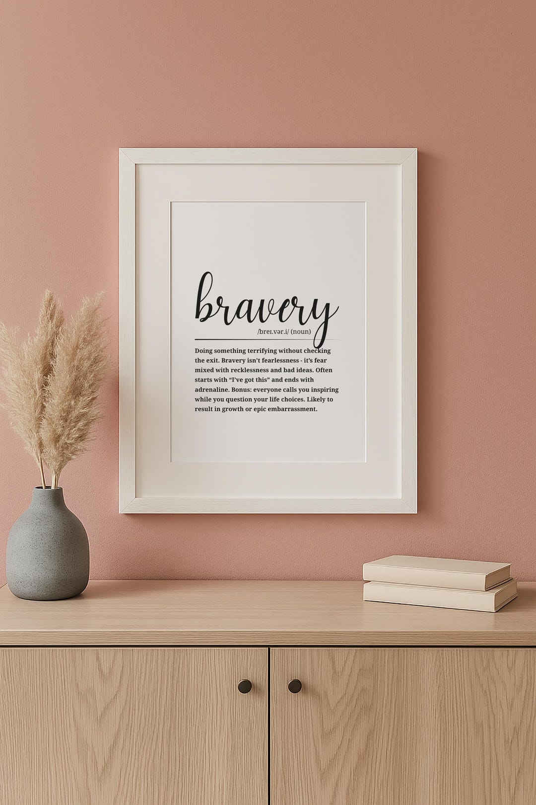 Bravery Definition Poster • Printable Motivational Wall Art • Digital ...