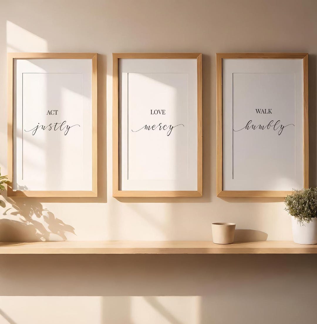 Christian Quotes Wall Art: Act Justly, Love Mercy, Walk Humbly (digital ...