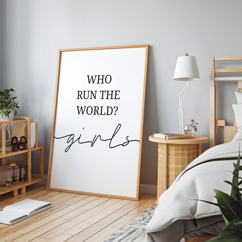 Who Run the World Girls Wall Art • Girls Bedroom Wall Decor • Living ...