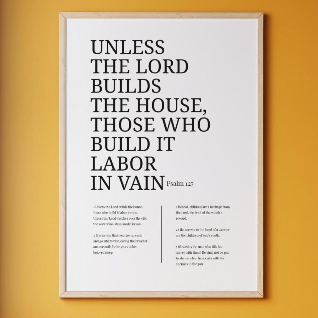 Psalm 127 Bible Verse Print • Christian Home Wall Art • Scripture ...