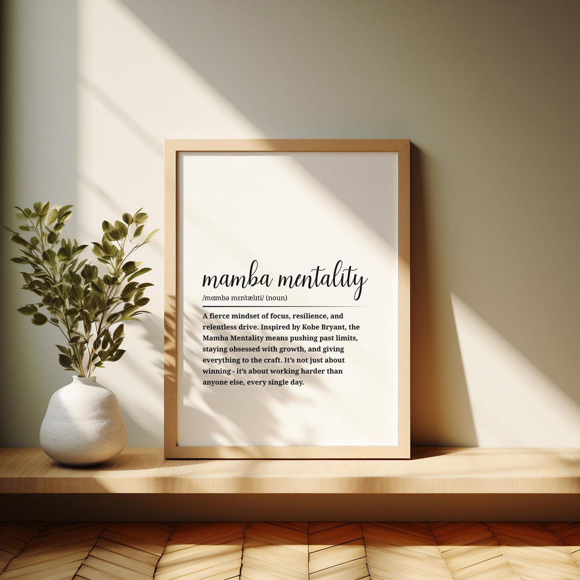 Mamba Mentality Print • Kobe-inspired Wall Art • Black and White ...
