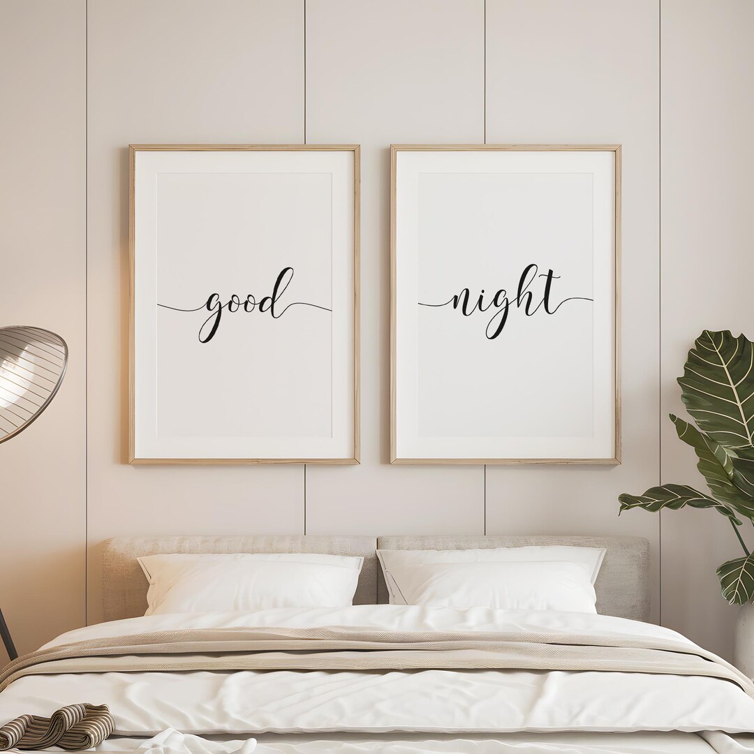 Good Night Wall Art • Nursery Wall Decor • Above Bed Digital Print ...