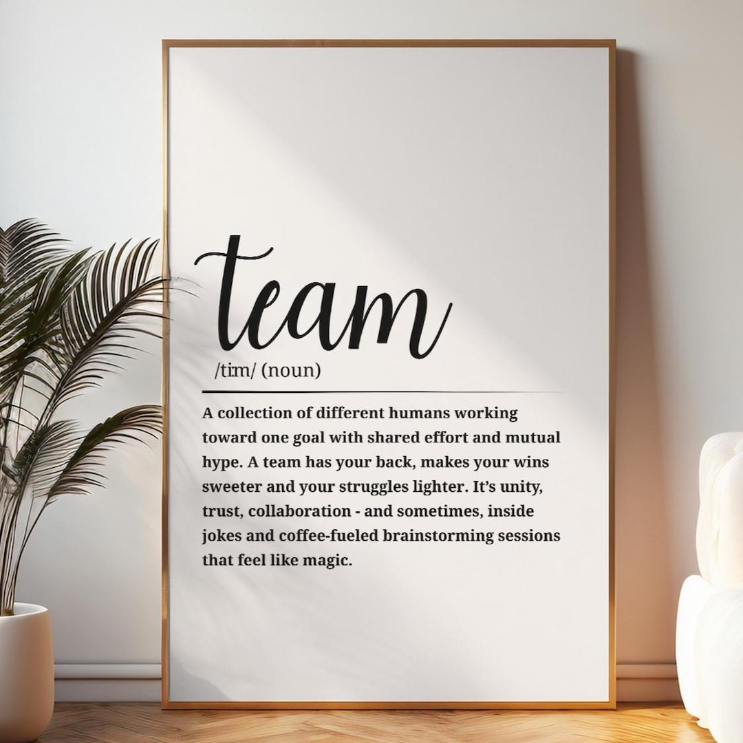 Team Definition Wall Art • Team Gift Printable Poster • Digital ...