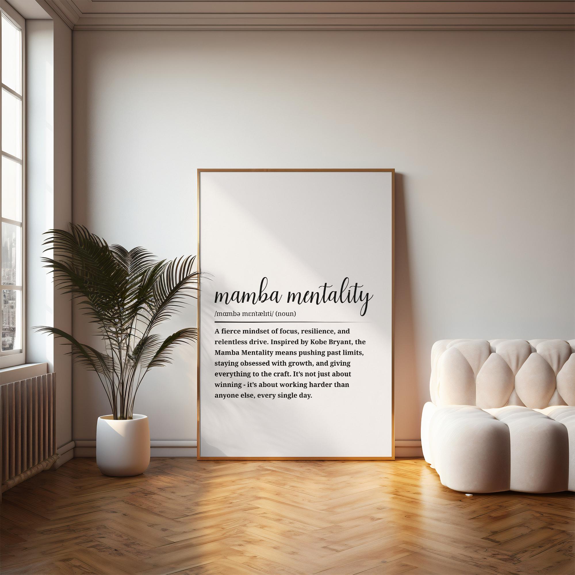 Mamba Mentality Print • Kobe-inspired Wall Art • Black and White ...