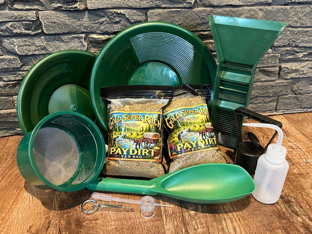 10LB Gold Nuggets & Paydirt Family Panning Kit With Portable Sluice Box ...