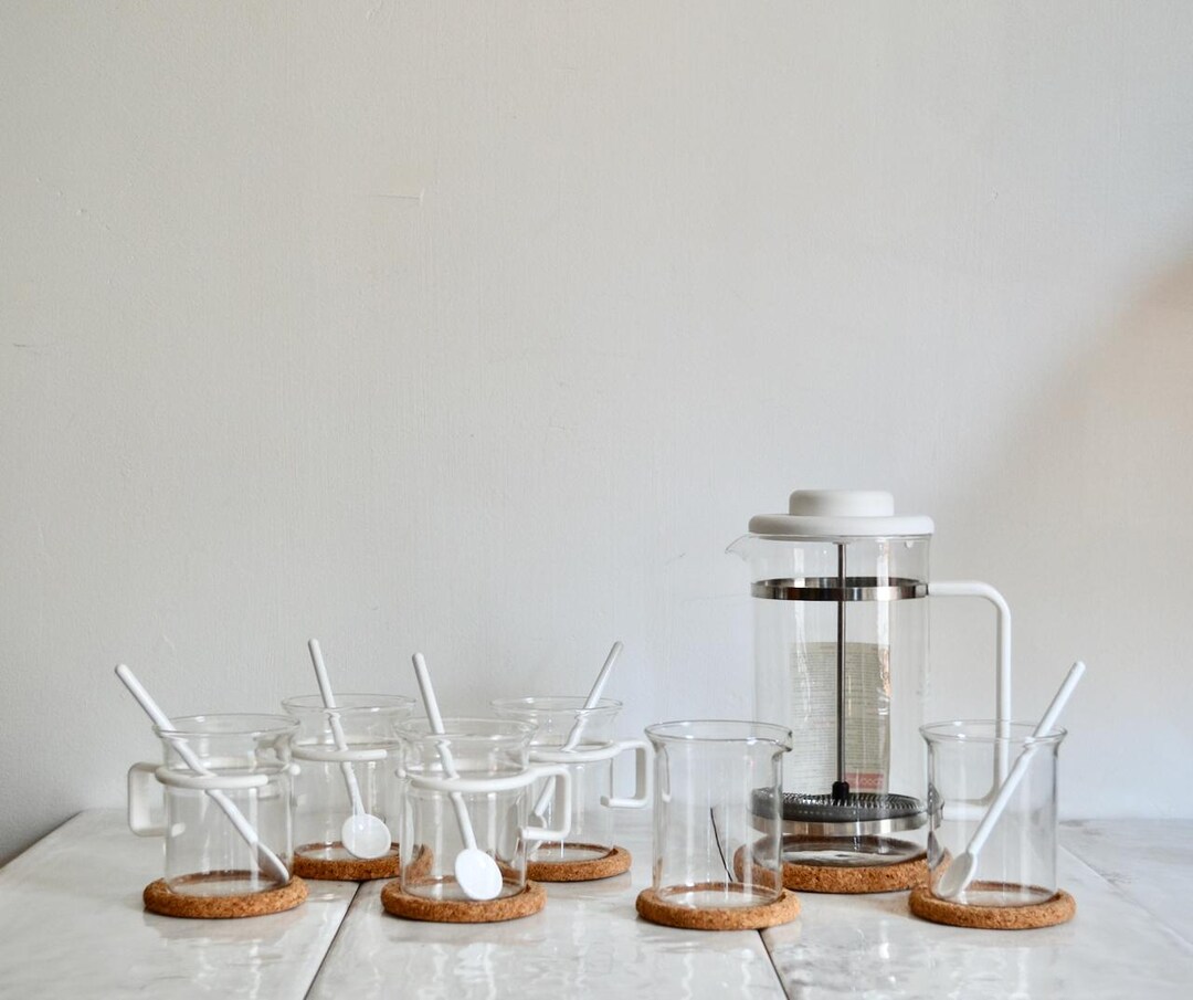 Vintage Bodum White French Press Coffee Set / 1990s Kitchen / Modern ...