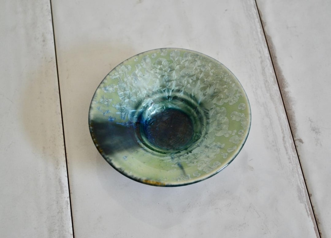 Bill Campbell Flambeaux Crystalline Pottery Dish: Vintage Studio Art - Etsy