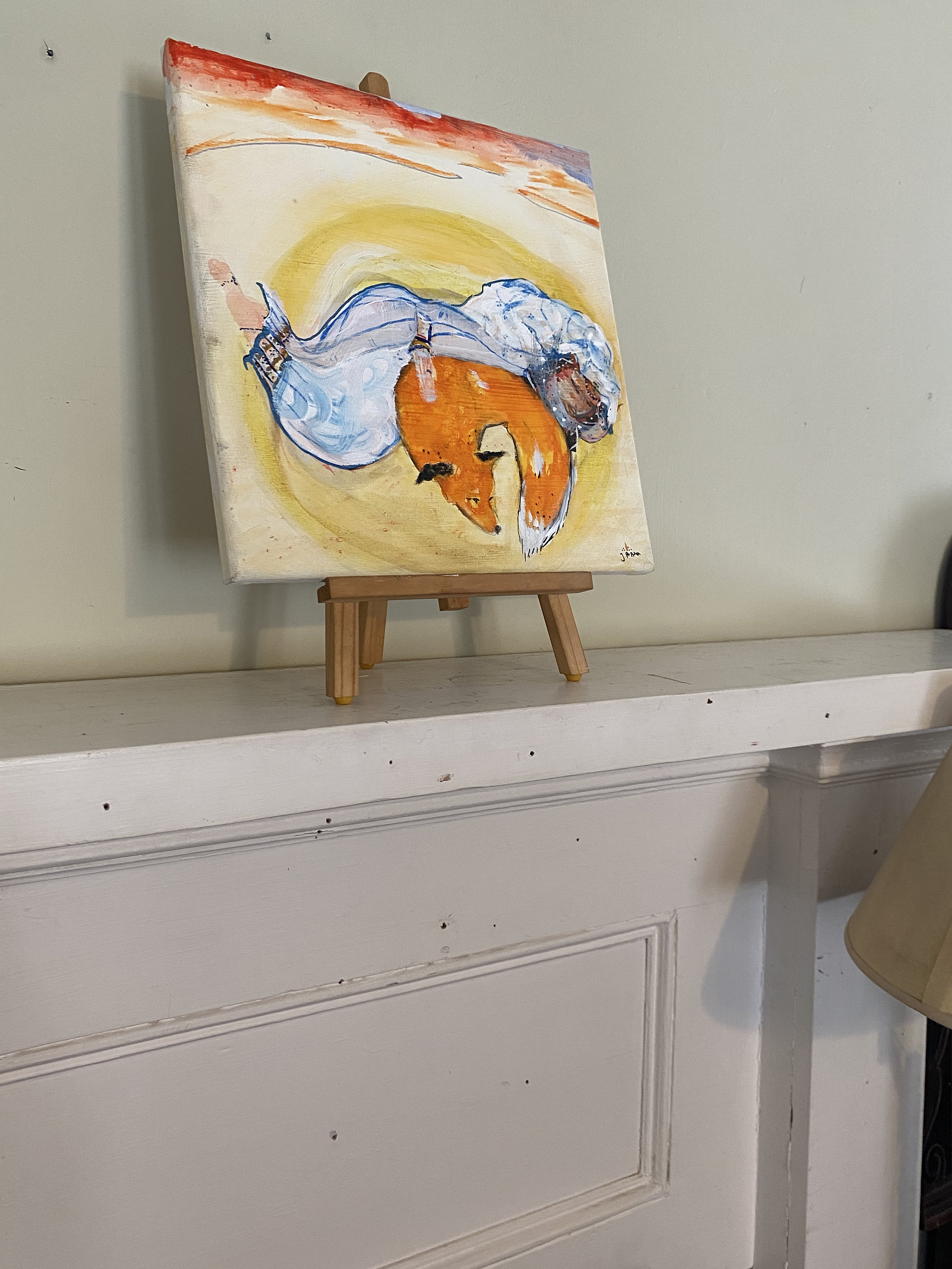 Fox and Lady Paintings ,spring, Summer, Winter, Sea Side , Snuggling ...