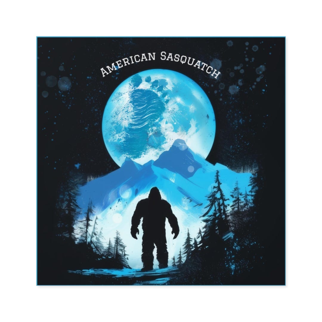 Square Stickers, Indoor Outdoor - Sasquatch Hidden in the Forest With ...