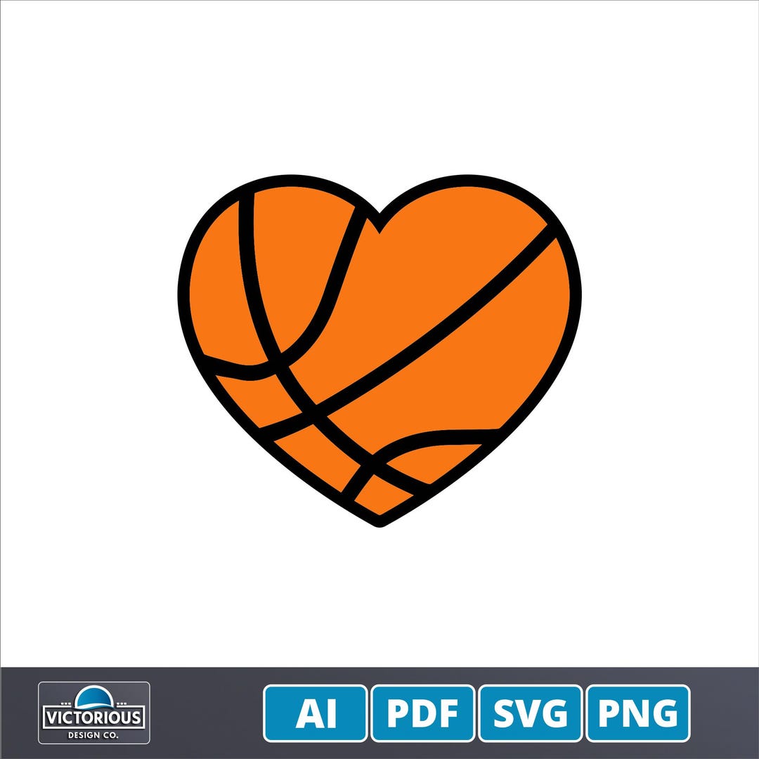 Basketball Heart SVG Files Basketball SVG Cut Files Basketball Love ...