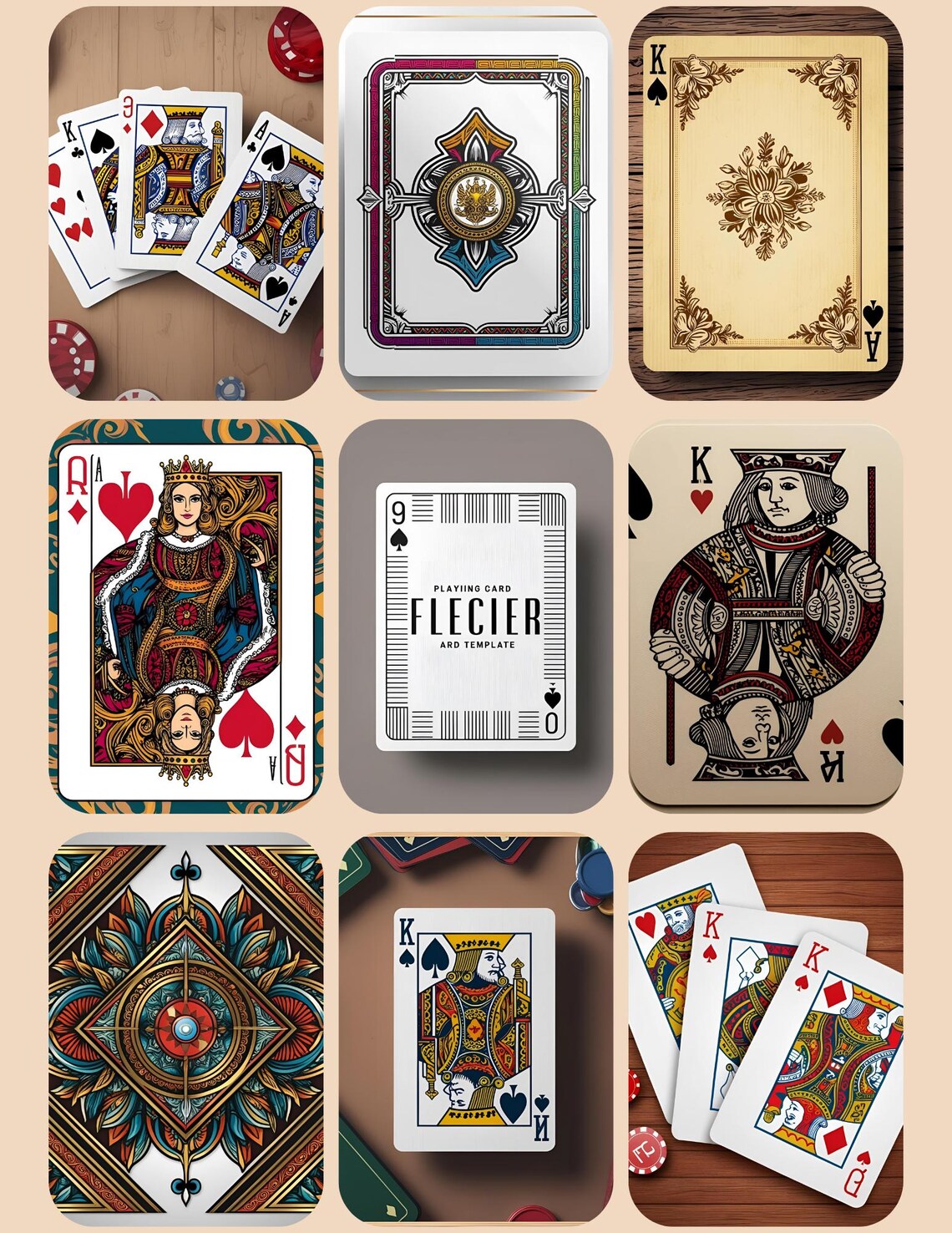 Playing Card Template, Editable Canva Card Design, Custom Poker & Tarot ...