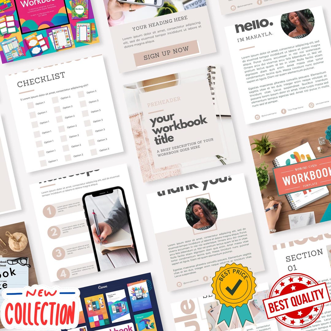 Workbook Template for Canva, Editable Coaching Workbook, Business & Course Workbook Design ...