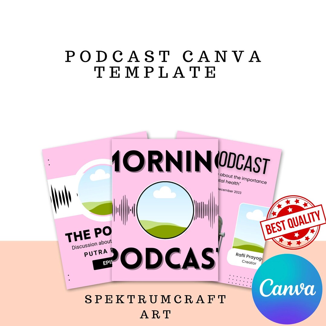 Podcast Canva Template, Editable Podcast Branding Kit,social Media ...
