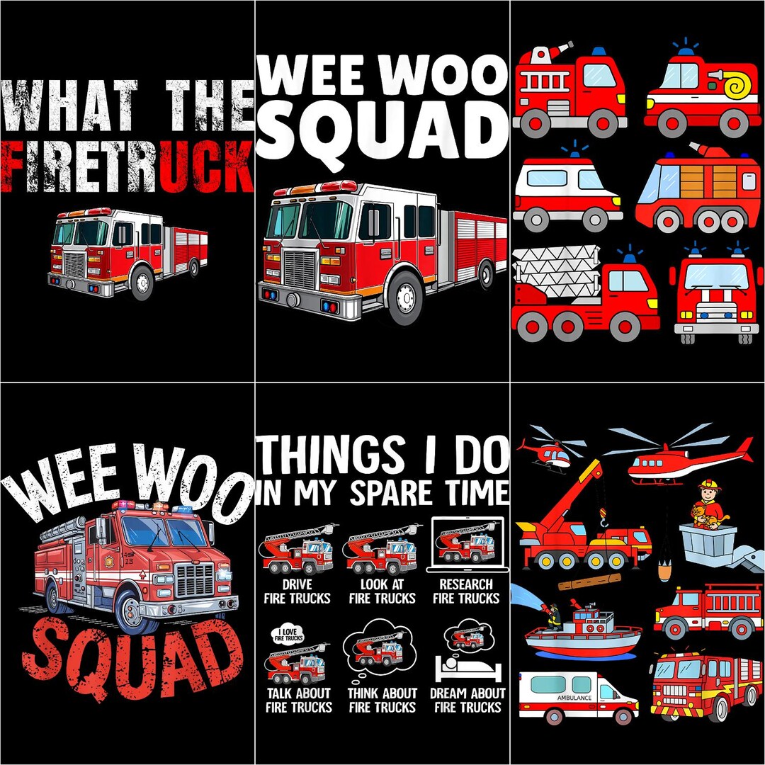 Wee Woo Squad PNG Bundle – Fun and Whimsical Designs for Fire Truck ...