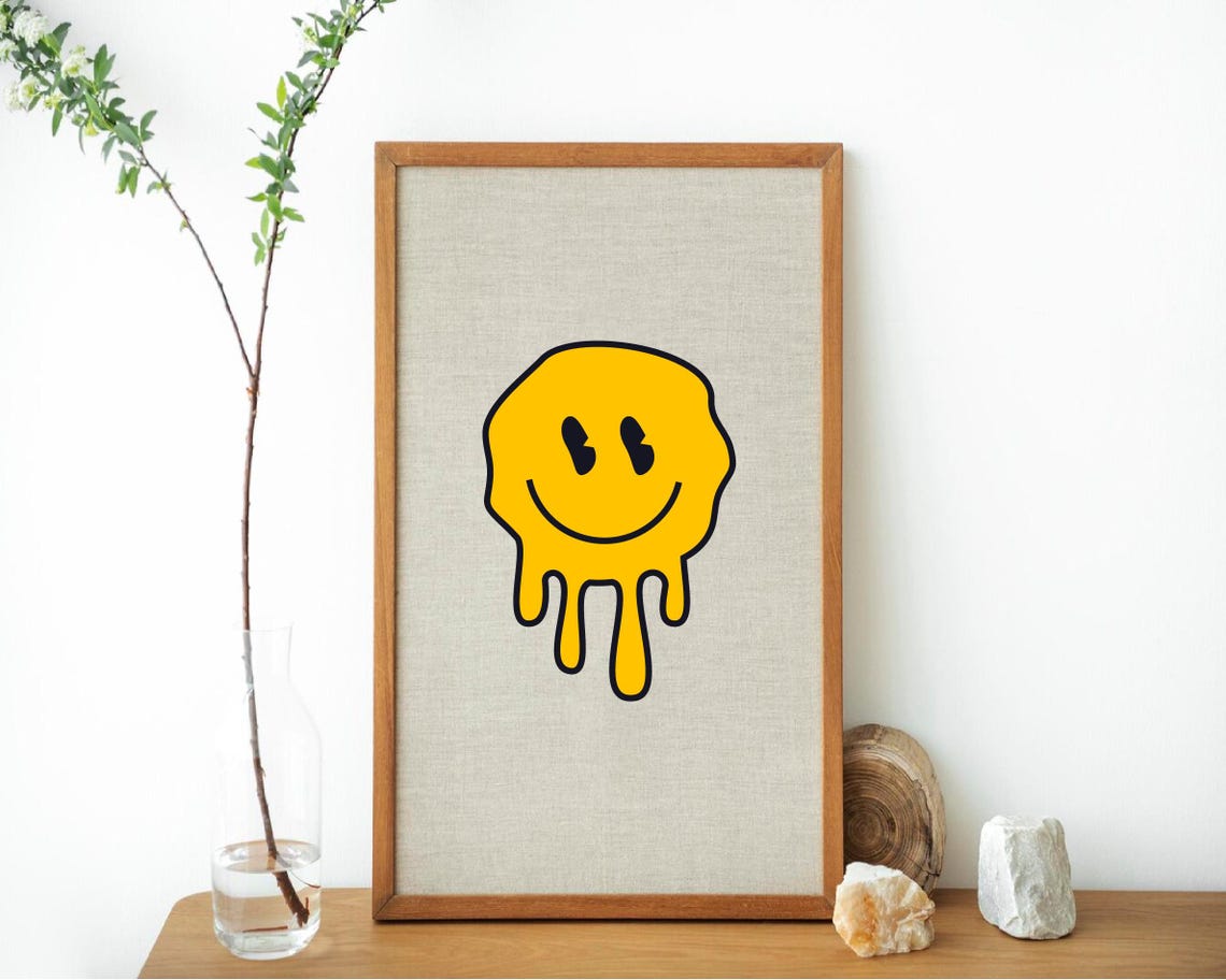 Smiley Face Svg Bundle, Groovy Smiley Face Svg, Drippy Smiley Face Svg ...
