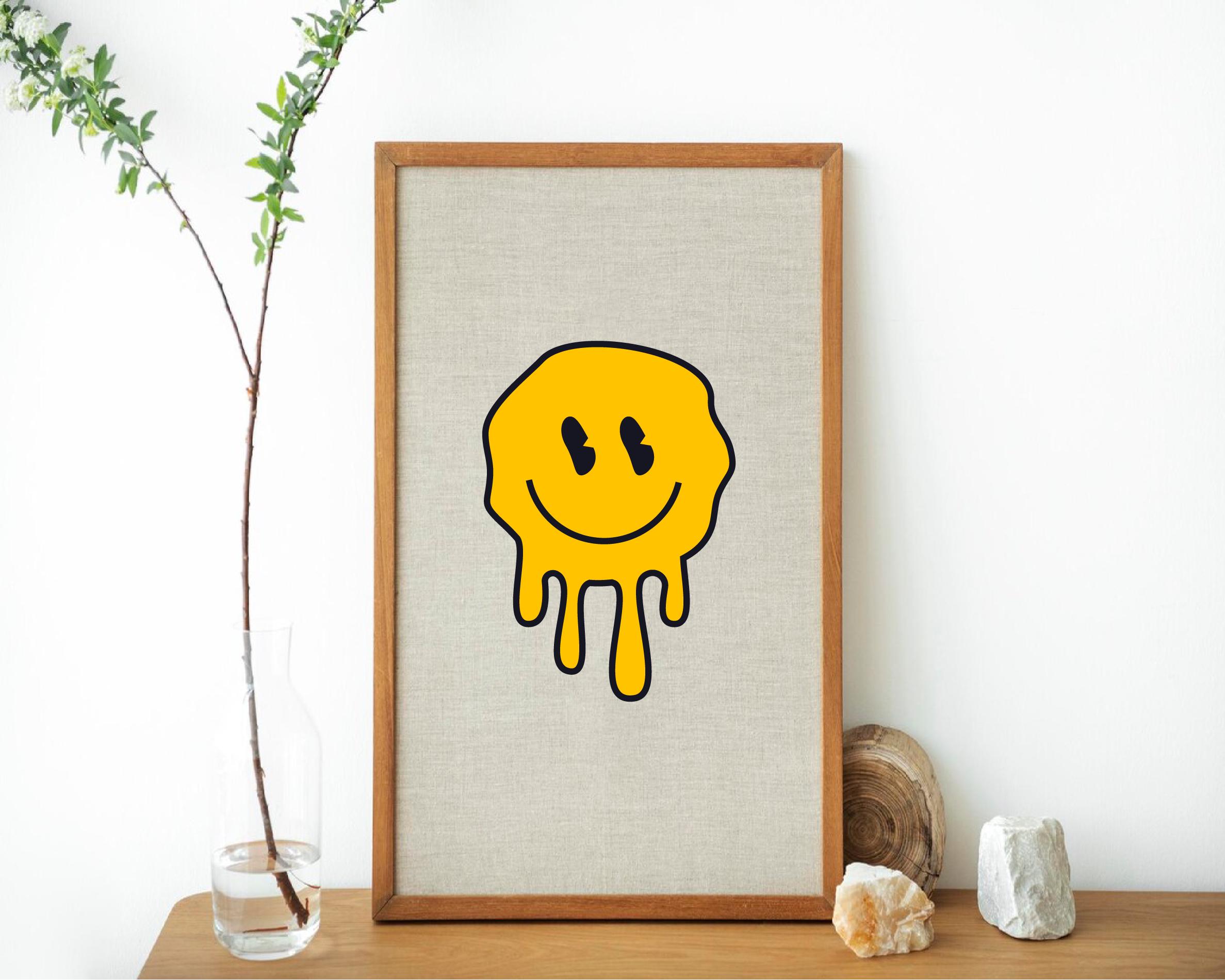 Smiley Face Svg Bundle, Groovy Smiley Face Svg, Drippy Smiley Face Svg ...