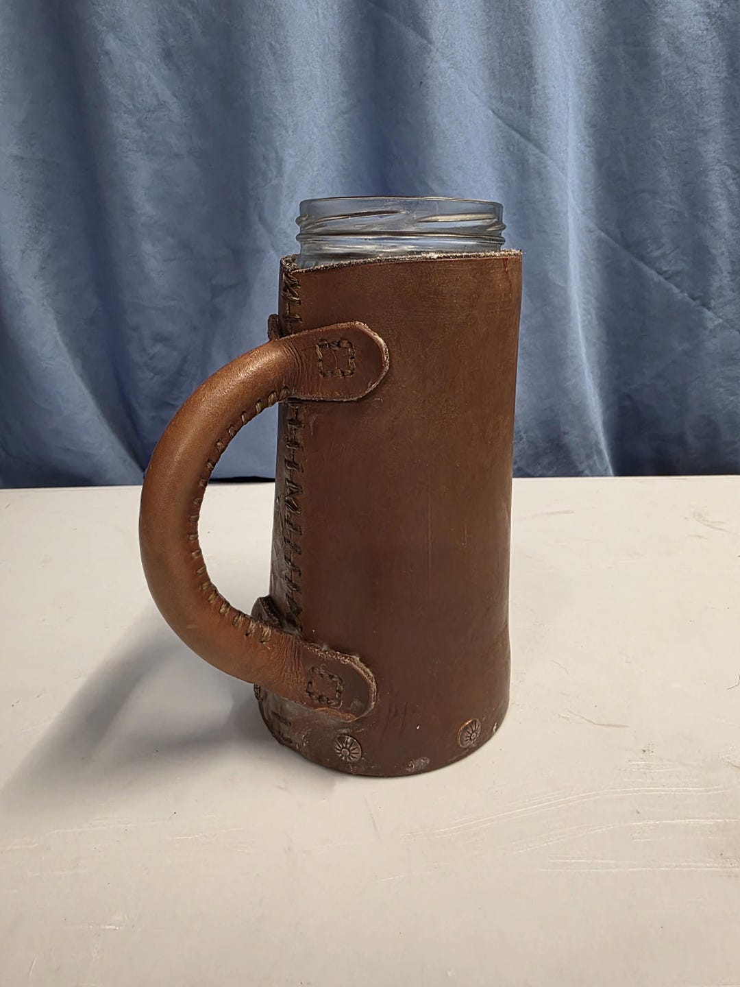 Leather Mug/tankard With Glass Bottle Insert - Etsy